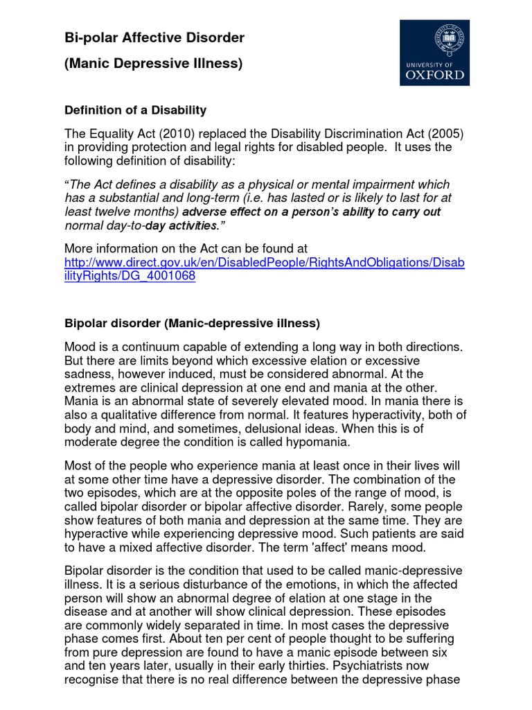 Bipolar Information PDF | PDF | Bipolar Disorder | Mania
