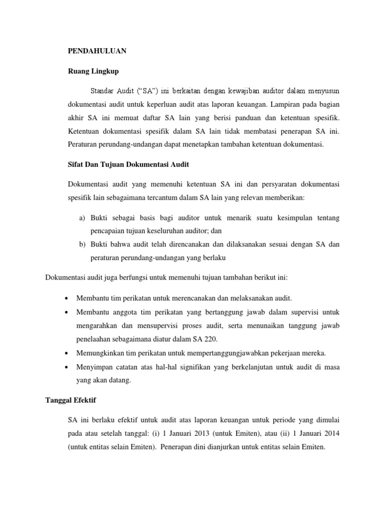 Audit Sa 230 Pdf