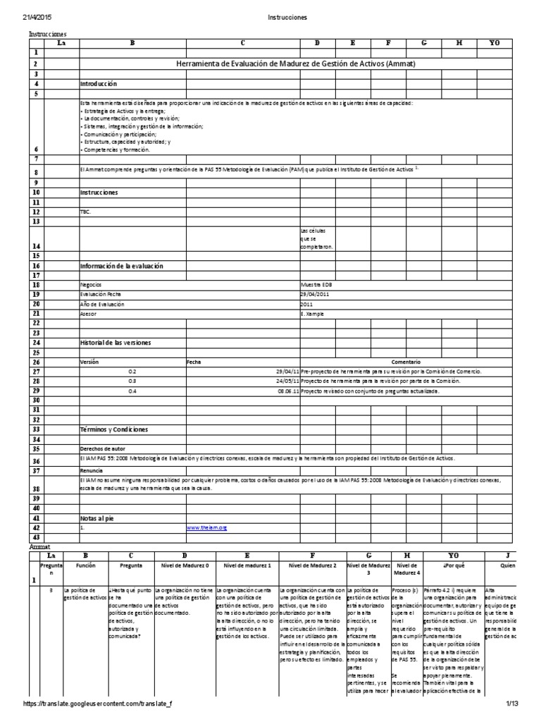 Matriz de Madurez PAS 55 PDF | Descargar gratis PDF | Proceso de ...