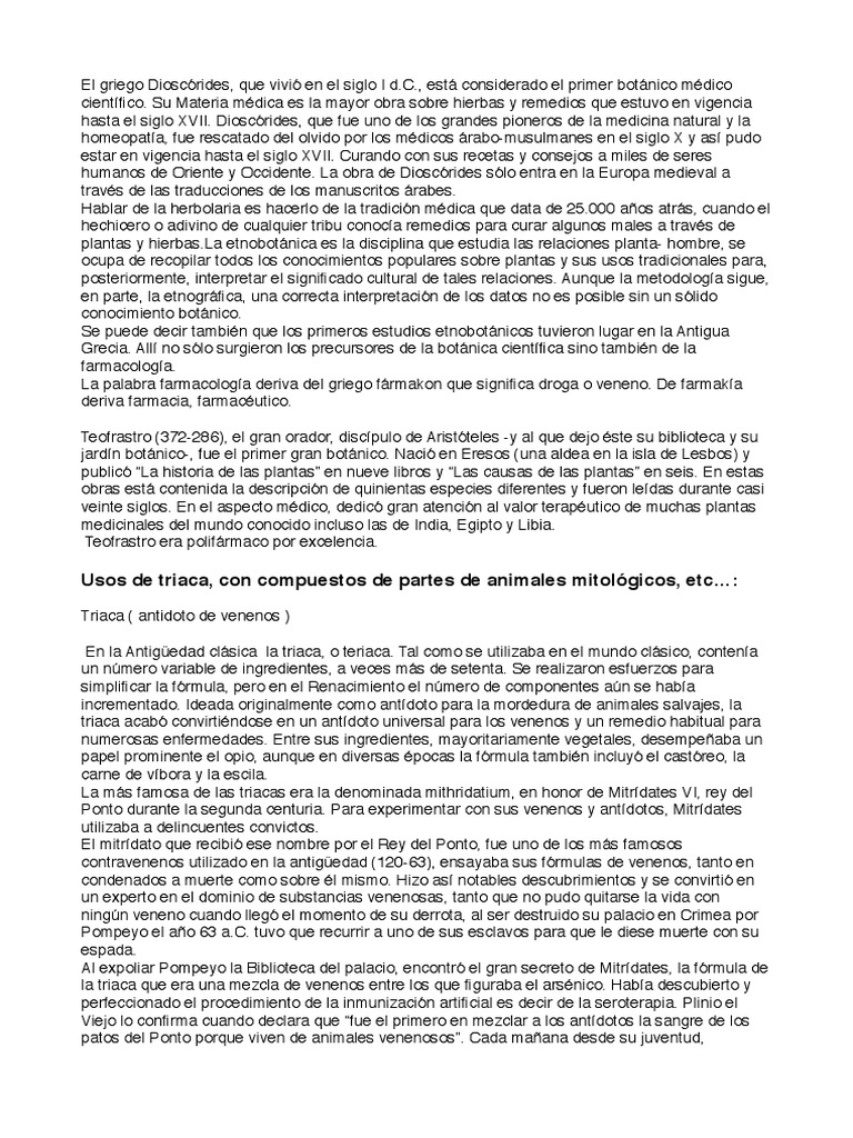 Dioscórides y la herbolaria clásica | PDF | Al Andalus | Salud y bienestar