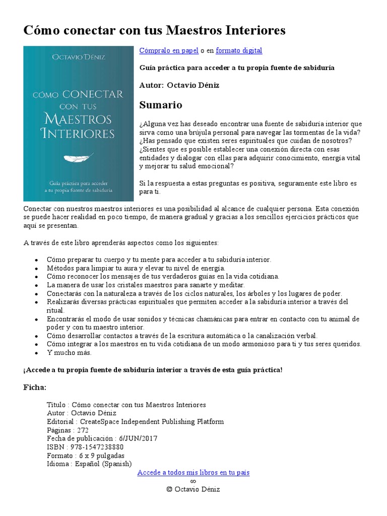 Cómo Conectar Con Tus Maestros Interiores - Octavio Déniz | PDF ...