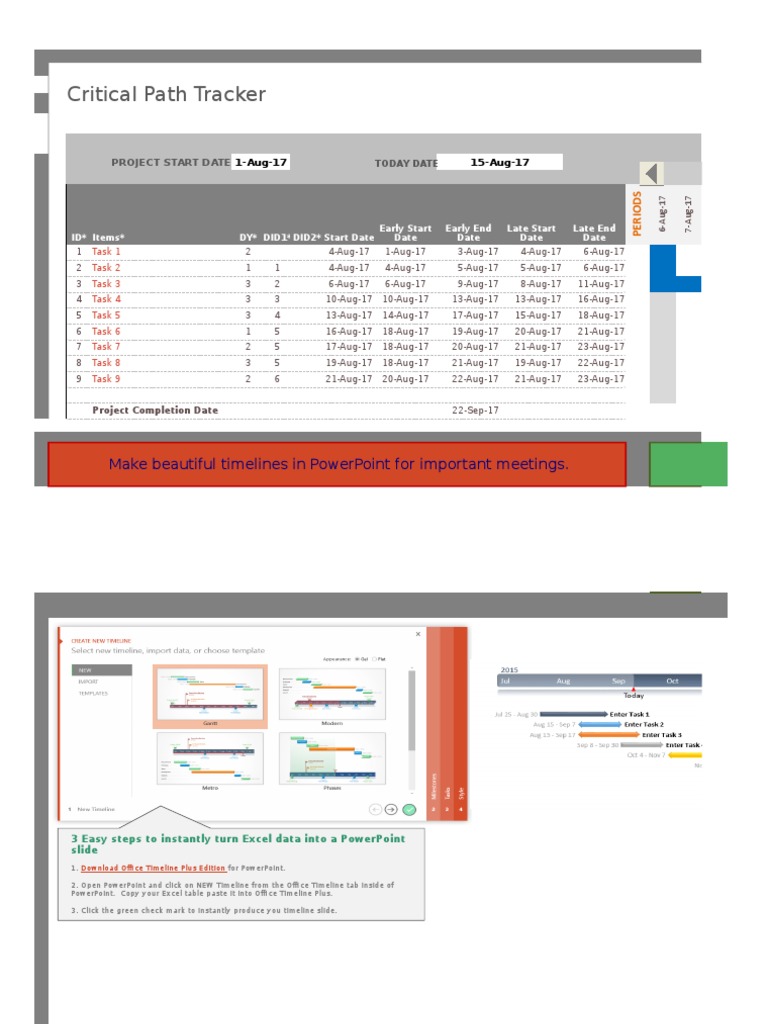 Excel Critical Path Tracker Template | PDF | Public Holiday | Holidays