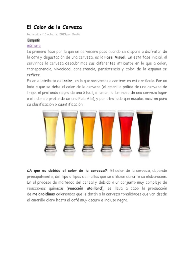El Color de La Cerveza | Cerveza | Bebidas Fermentadas