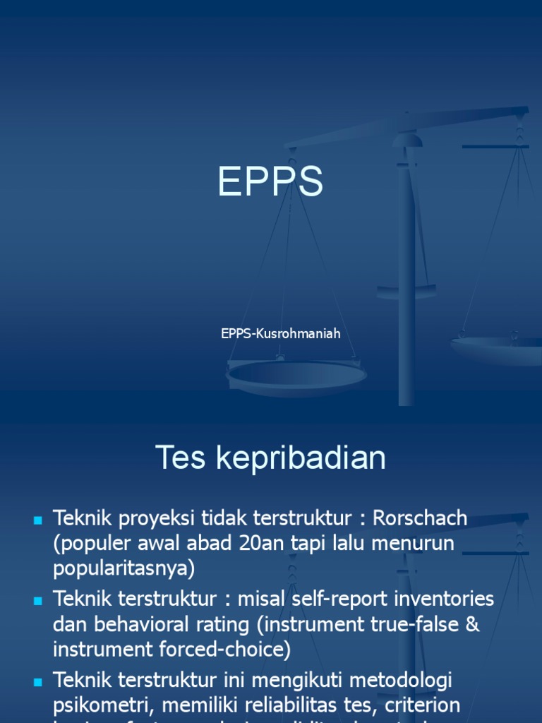 Edwards Personal Preference Schedule (EPPS)