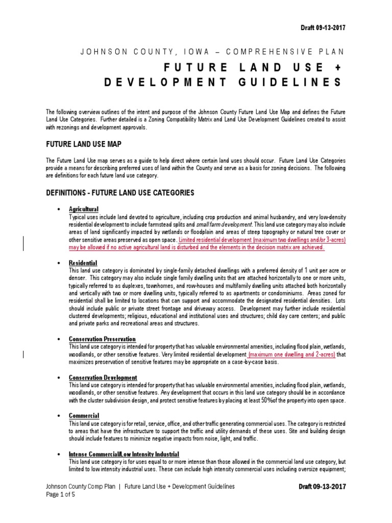 Future Land Use + Development Guidelines: Johnson County, Iowa ...