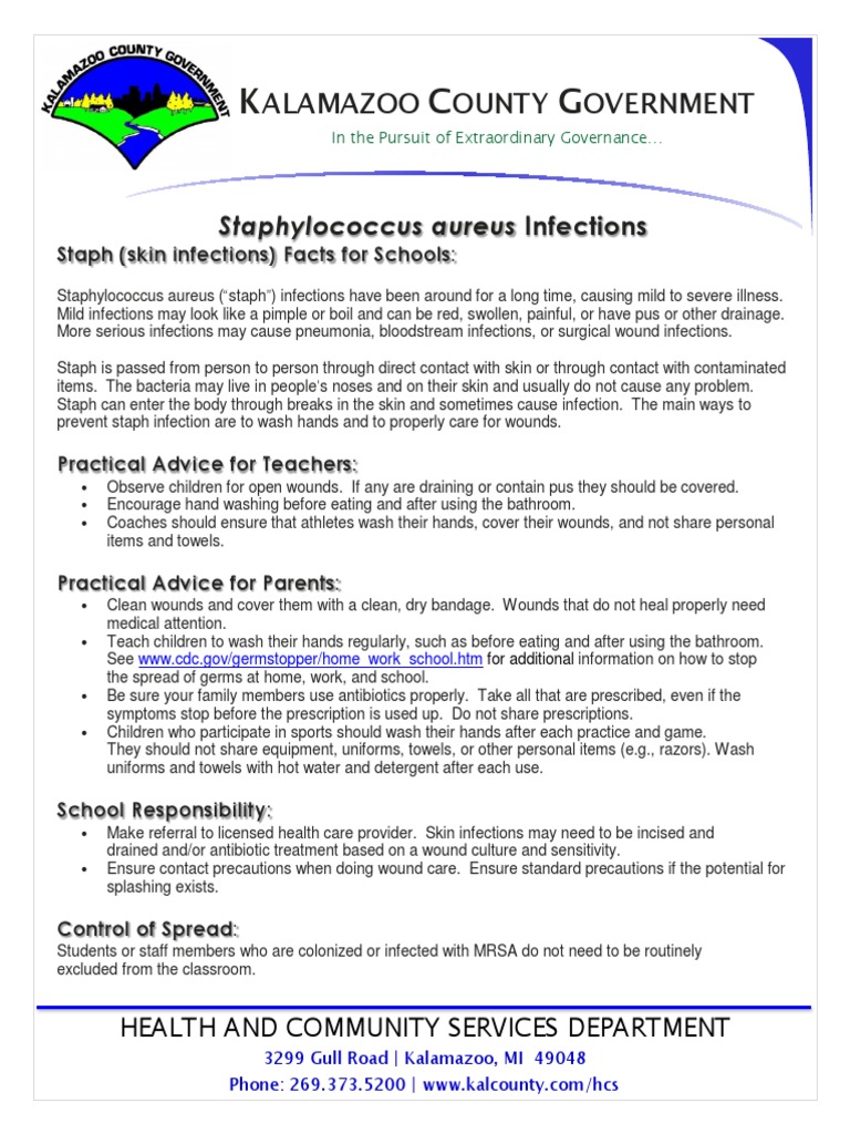 MRSA Fact Sheet | Methicillin Resistant Staphylococcus Aureus ...