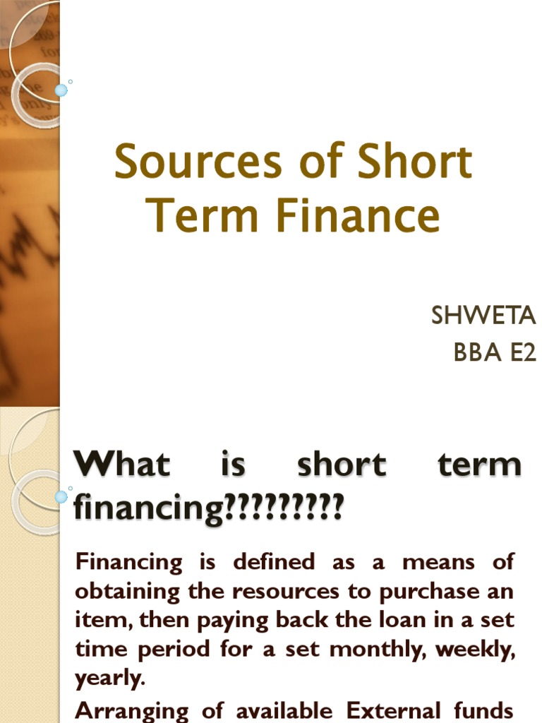 Understanding Short-Term Finance Sources | PDF