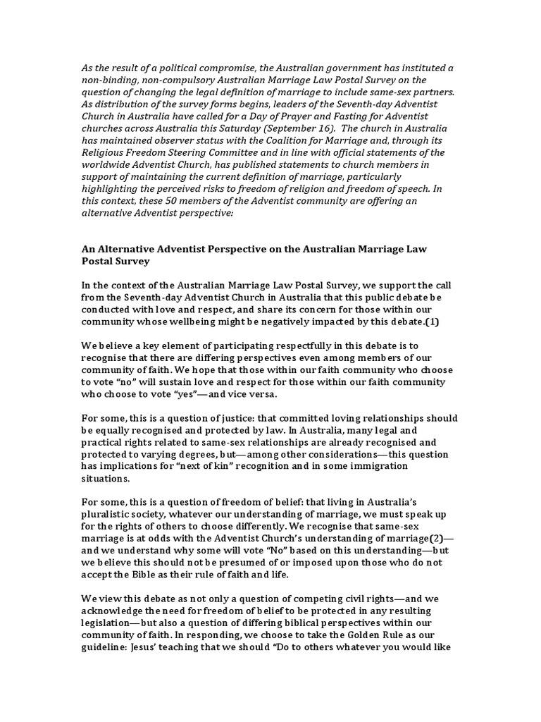 An Alternative Adventist Perspective | PDF | Seventh Day Adventist ...