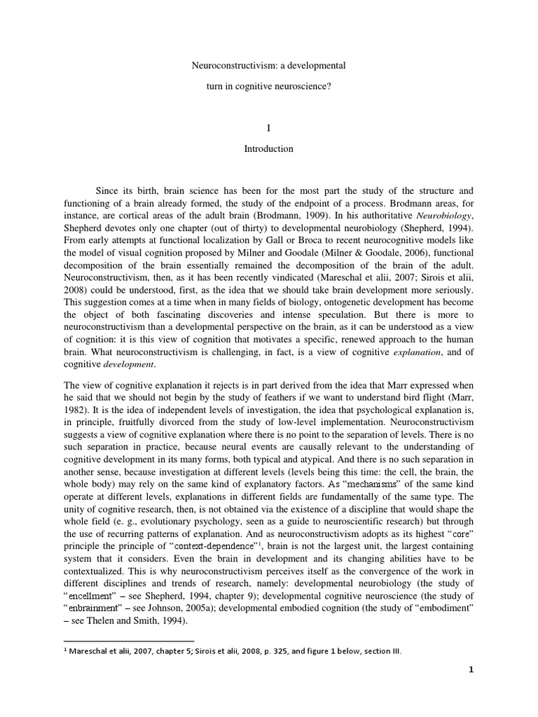 Forest - Neuroconstructivism 2012 | PDF | Cerebral Cortex | Neuroplasticity