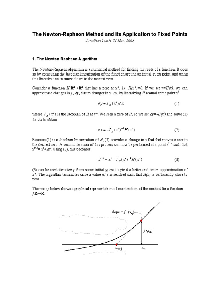 The Newton Raphson Method And Its Application To Fixed Points Pdf