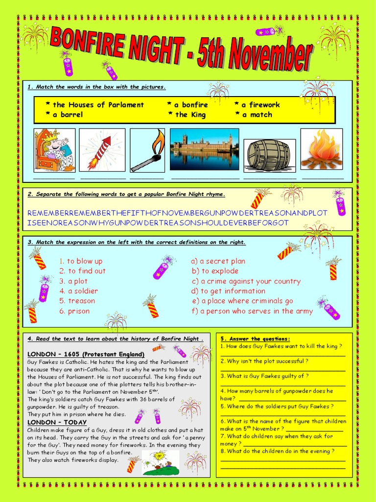 Bonfire Night 5th November Guy Fawkes Night | PDF | Guy Fawkes | Violence