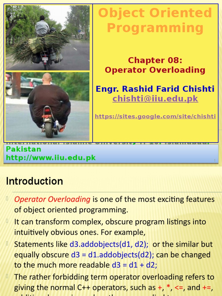 Ch08 Operator Overloading | PDF | Constructor (Object Oriented Programming) | Programming
