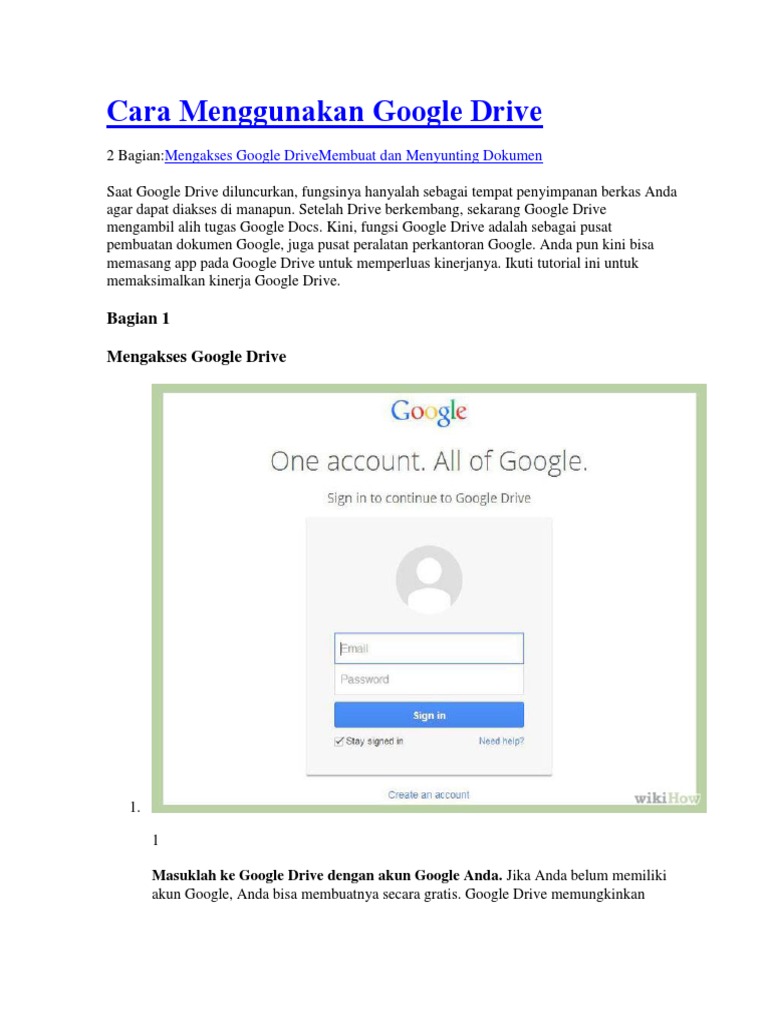 Cara Menggunakan Google Drive | PDF
