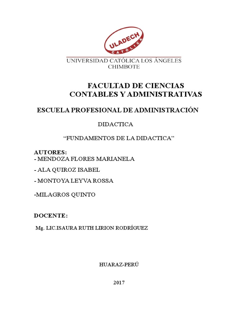 Fundamentos De La Didactica Pdf Maestros Cognición