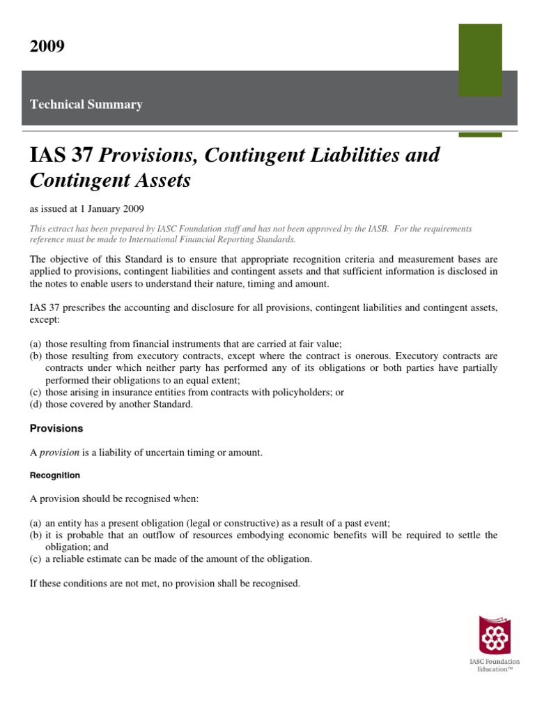 IAS37 | PDF | International Financial Reporting Standards | Accounting