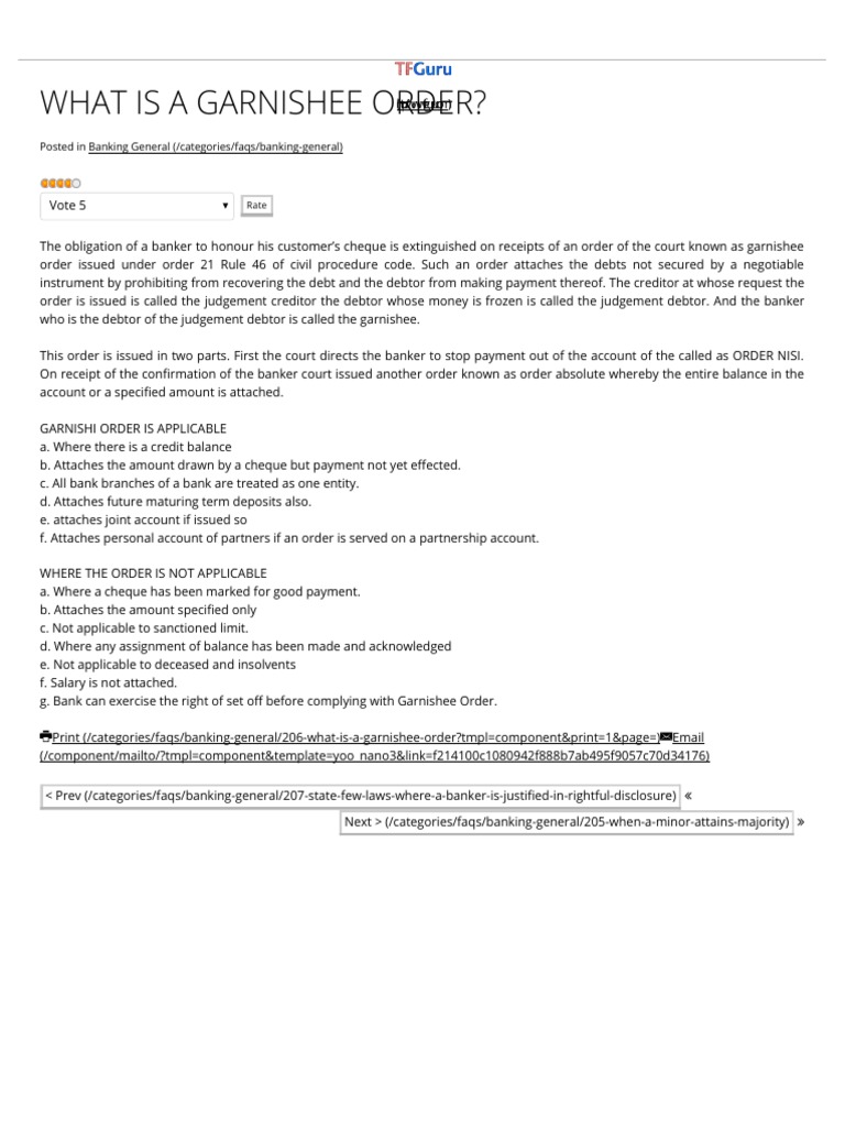 What Is A Garnishee Order | PDF | Negotiable Instrument | Cheque