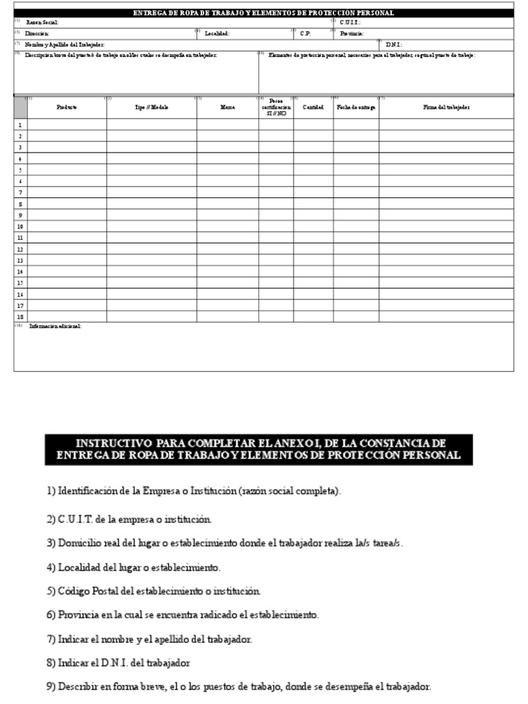 Formato Entrega de Ropa de Trabajo y Epp | PDF | Business | Science Formato Entrega de Ropa de Trabajo y Epp | PDF | Business | Science
