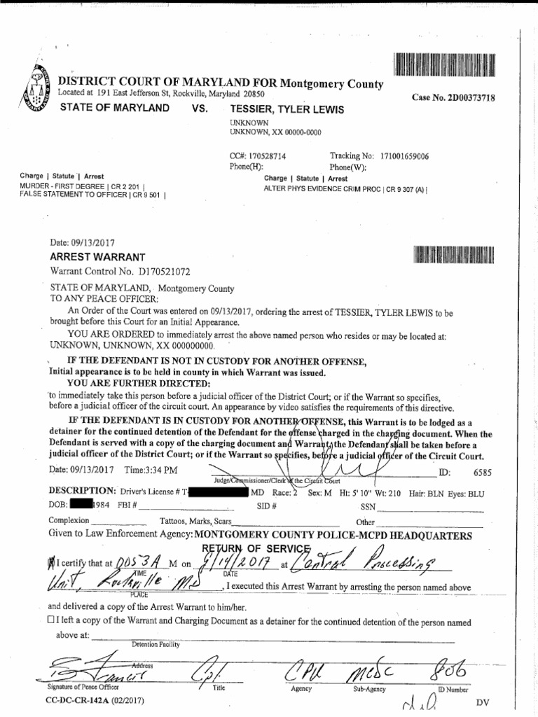 Tyler Tessier Statement of Charges | PDF
