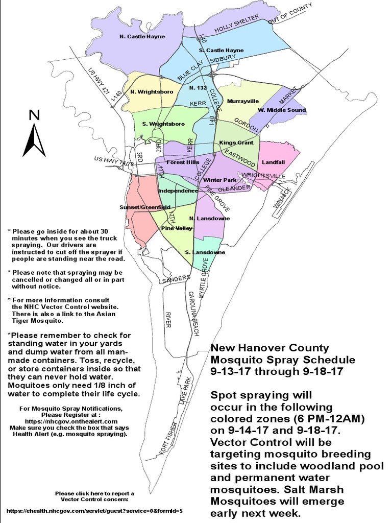 New Hanover County Spray Map | Download Free PDF | Insects And Humans ...
