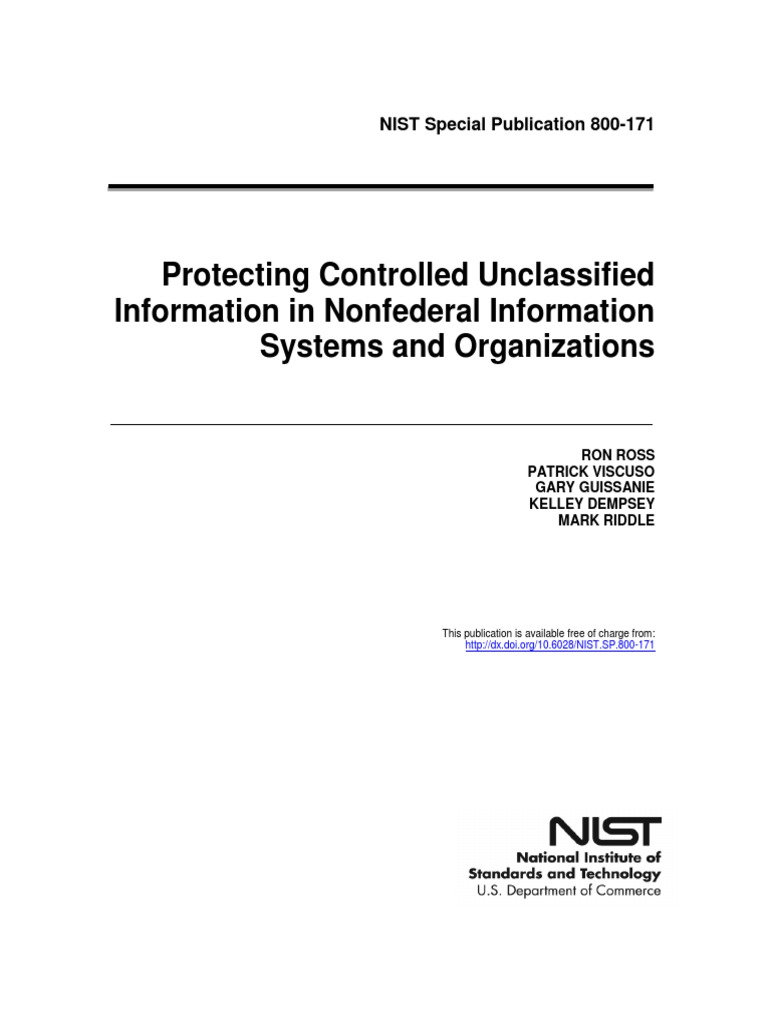 Nist SP 800-171 PDF | PDF | Classified Information | Computer Security