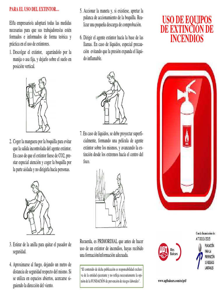 Triptico Uso de Extintores | PDF | Aluminio | Combustibles