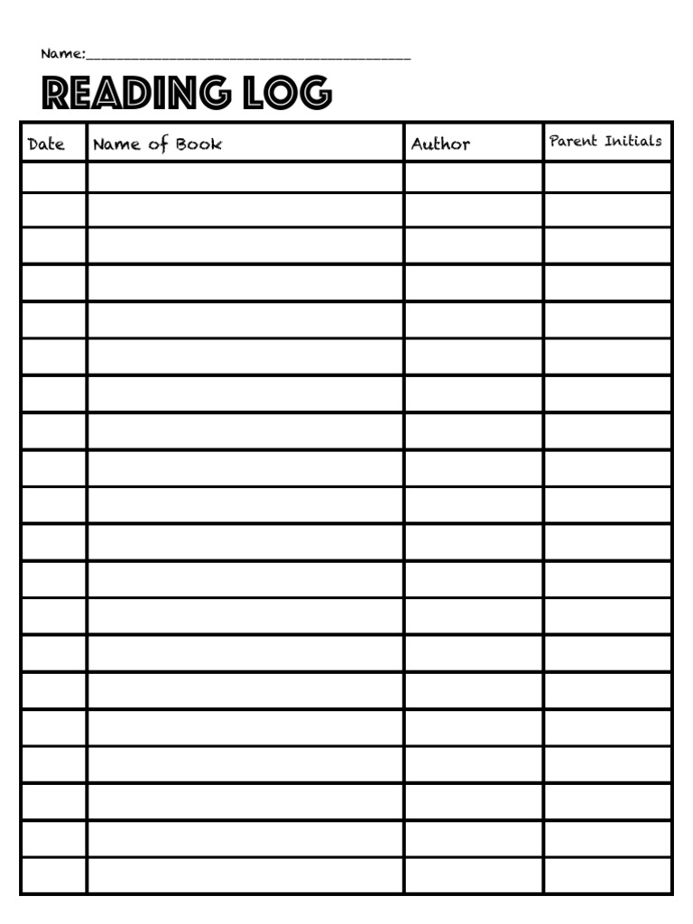 Monthly Reading Log Template | PDF | Language Arts & Discipline | Self ...