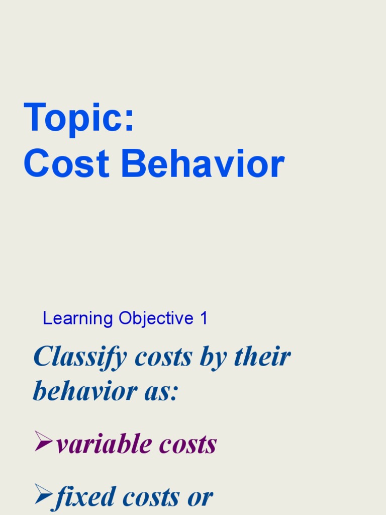 Cost Behavior Powerpoint | PDF | Least Squares | Regression Analysis