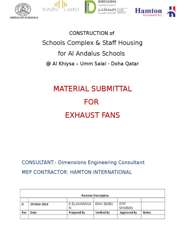 AB Material Submital Cover Page Fittings | PDF