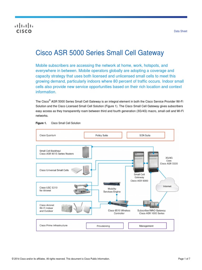 Cisco ASR 5000 Series Small Cell Gateway | PDF | Gateway ...