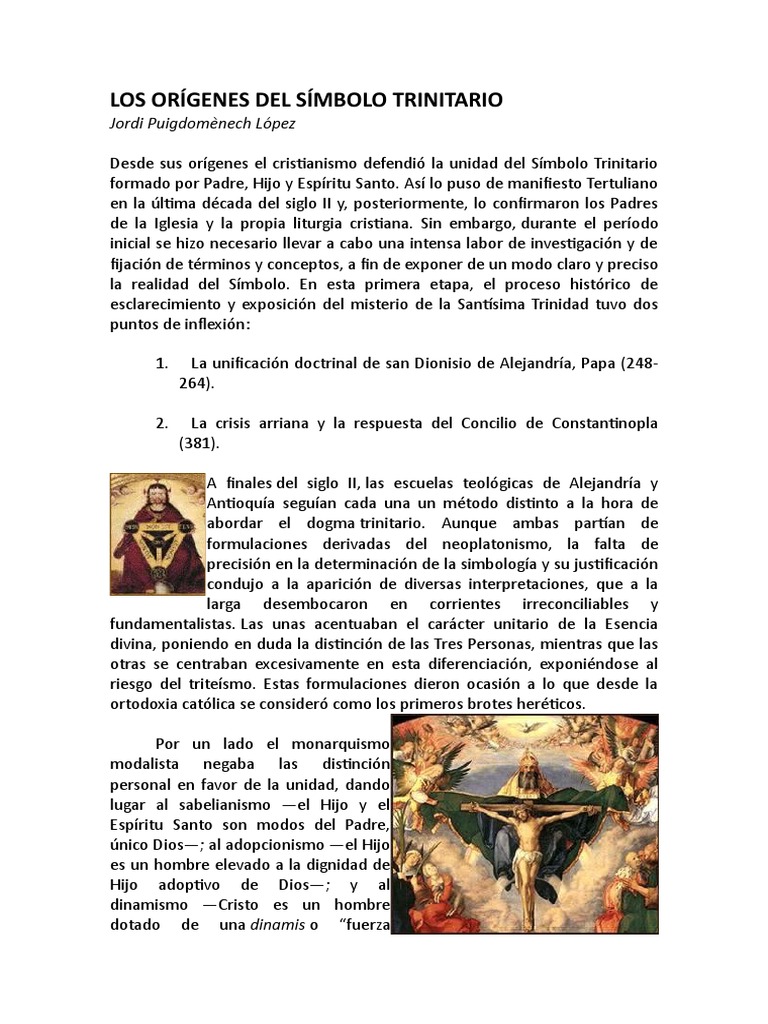 Los Orígenes Del Símbolo Trinitario | PDF | arrianismo | Trinidad