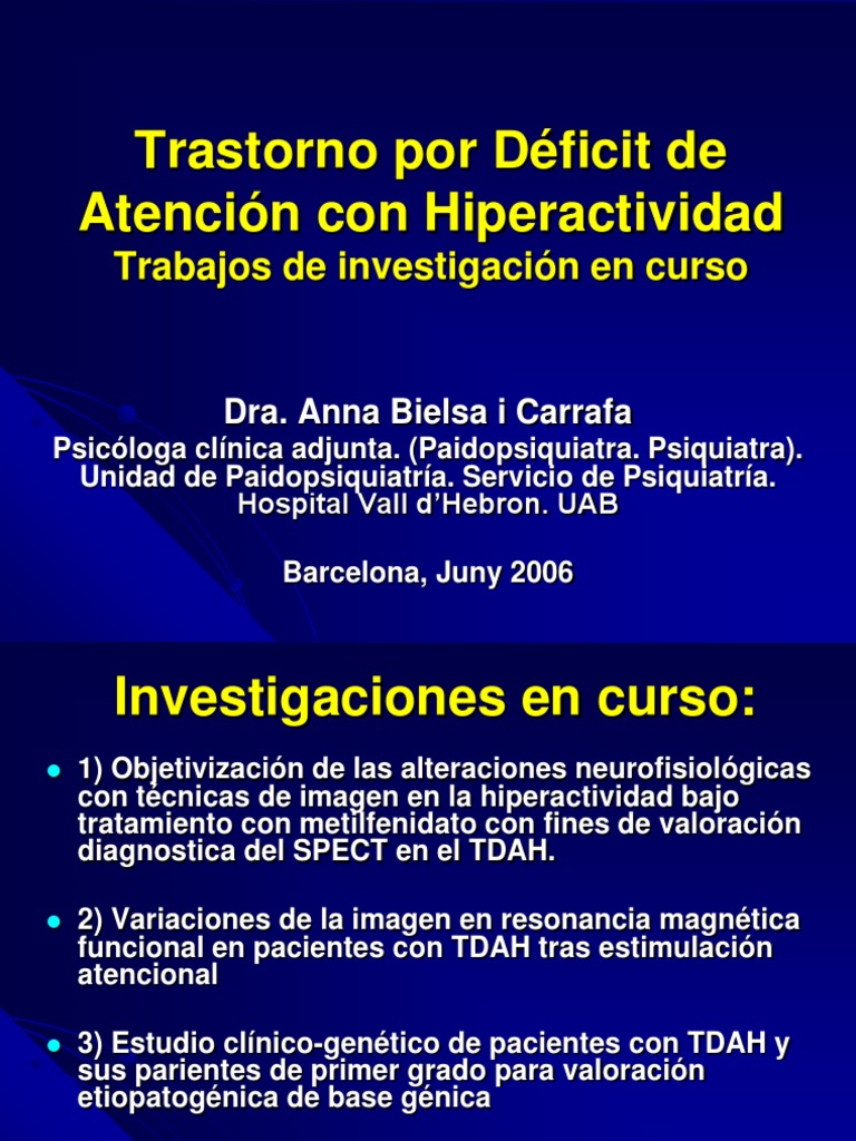Trastorno Por Defici de Atencion Con Hiperactividad | PDF | Desorden hiperactivo y deficit de ...