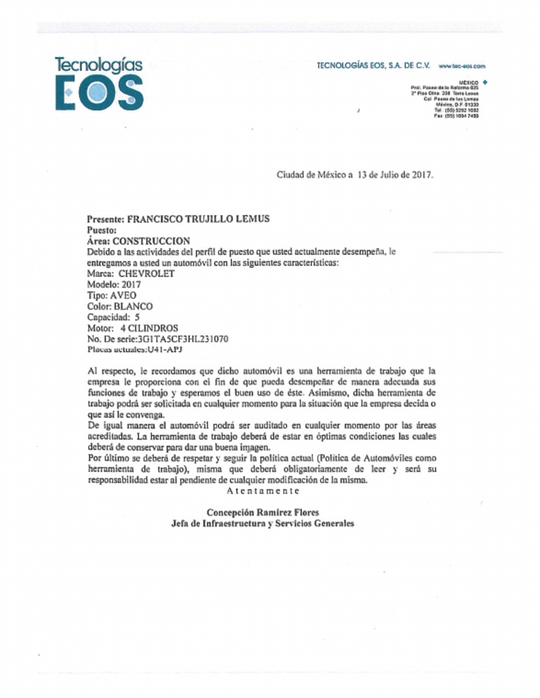 Resguardo Vehiculo | PDF