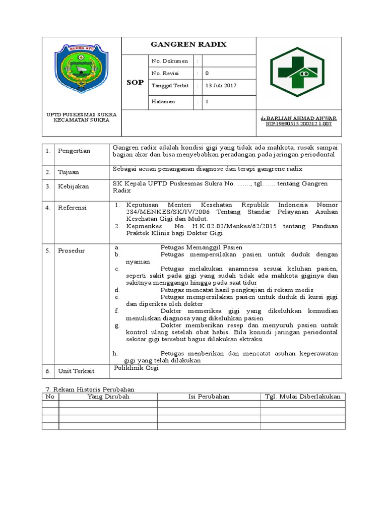 Sop Gangren Radix | PDF | Pengembangan Diri | Kesehatan Holistik