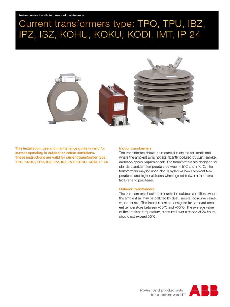 Abb-Dtr Current Transformers en 11-01a | PDF | Transformer ...