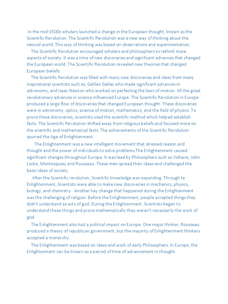 Scientific Revolution, Enlightenment, French Revolution | PDF ...