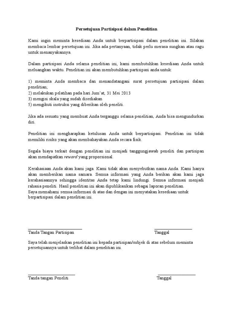 Contoh Informed Consent | PDF | Kesehatan Holistik