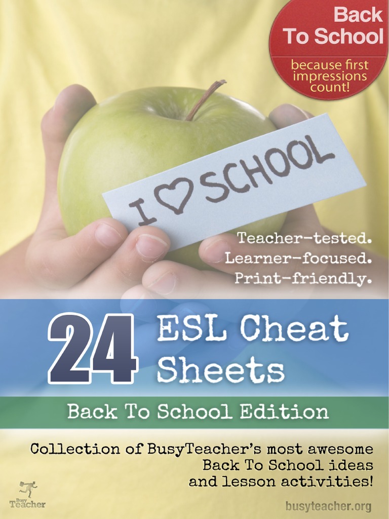 Esl Cheat Sheets Back To School Ed e Book PDF | Download Free PDF ...