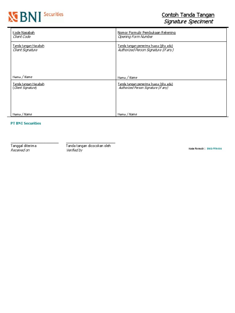 Specimen Tanda Tangan 20151 PDF | PDF