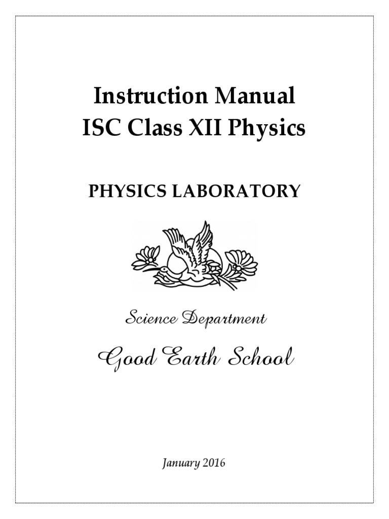 ISC Class 12 Physics Practicals | PDF | Lens (Optics) | Quantity