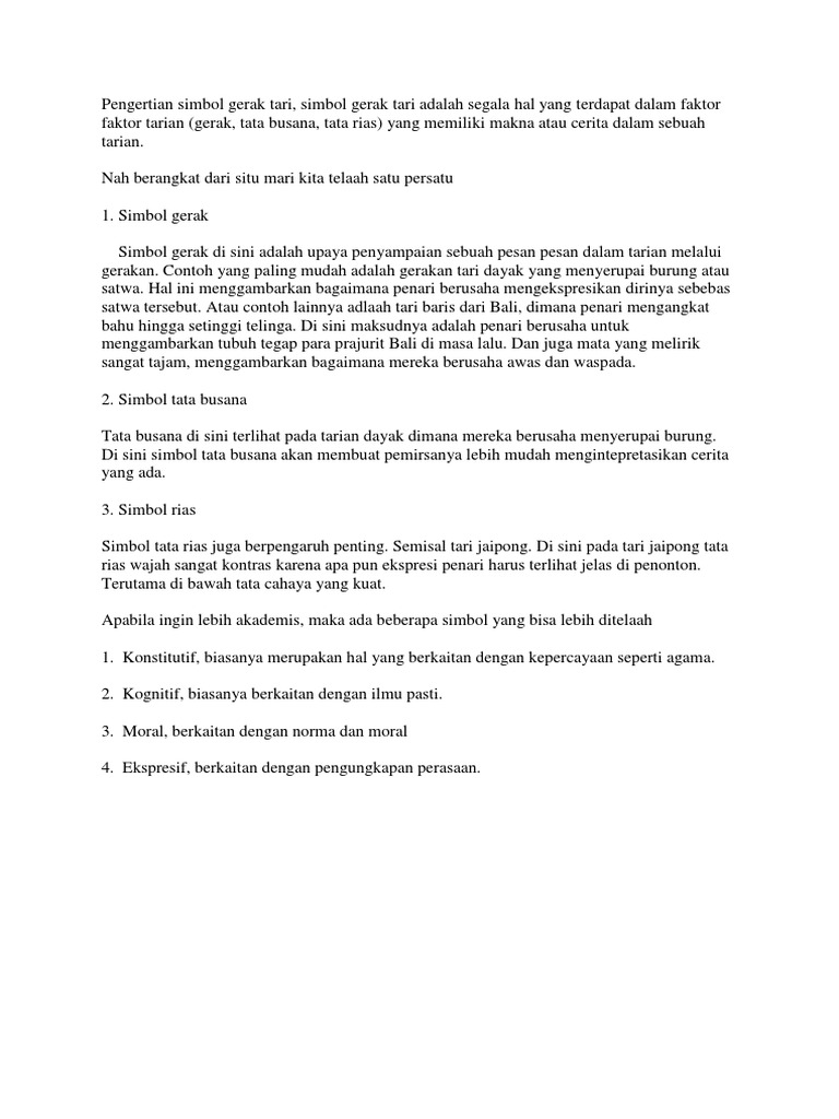 Simbol Tari | PDF