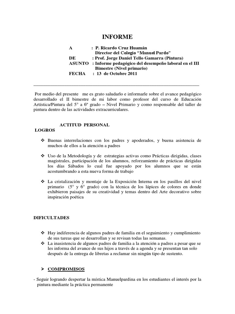 Modelo Informe | Pinturas | Maestros