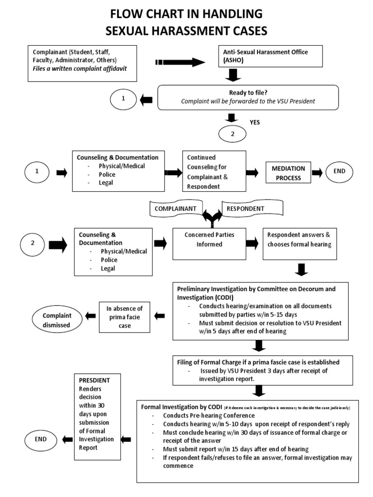 Flowchart for Sexual Harassment Cases | PDF | Complaint | Virtue