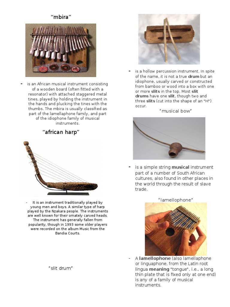 African Musical Instruments With Names And Meaning