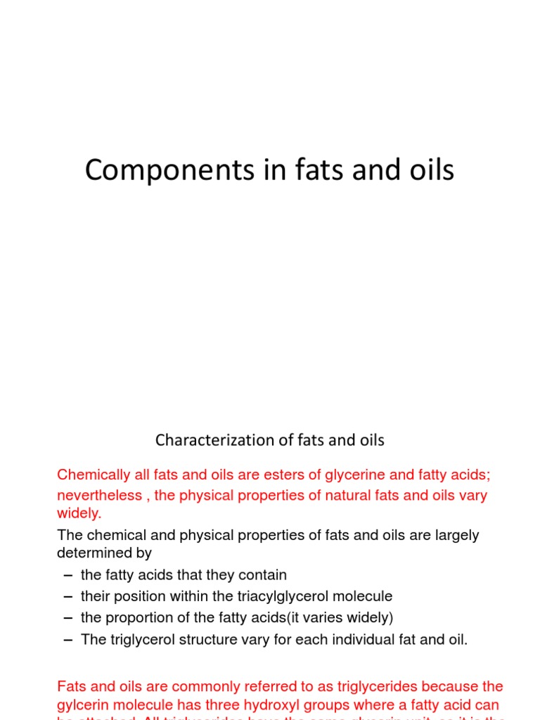 Physical Properties of Fats and Oils | PDF | Triglyceride | Fatty Acid