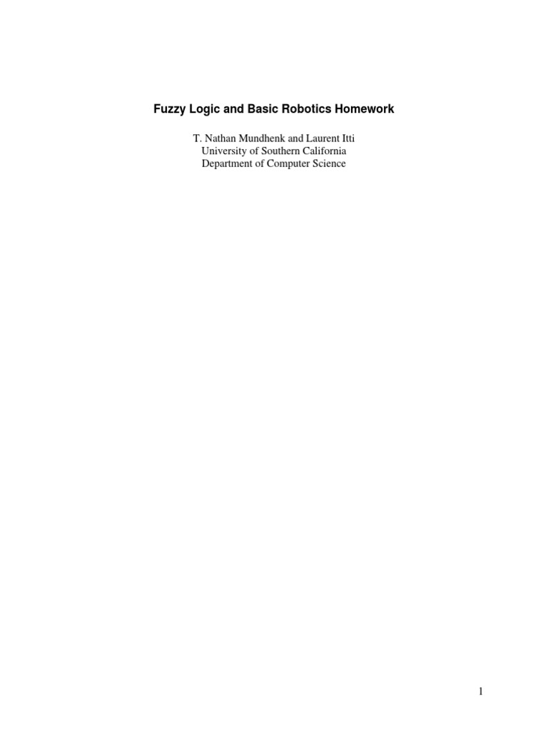 Fuzzy Logic in Robotics Homework | PDF | Computing | Software