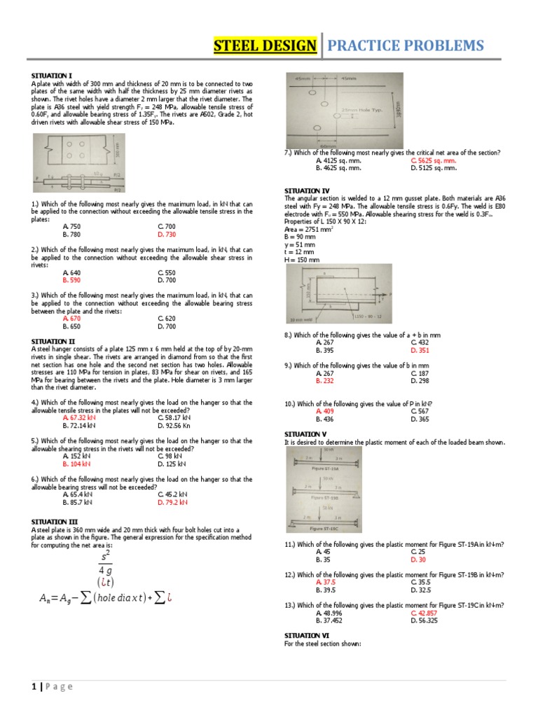 Zsteel Design Practice Problems With Ans Key | PDF | Beam (Structure ...