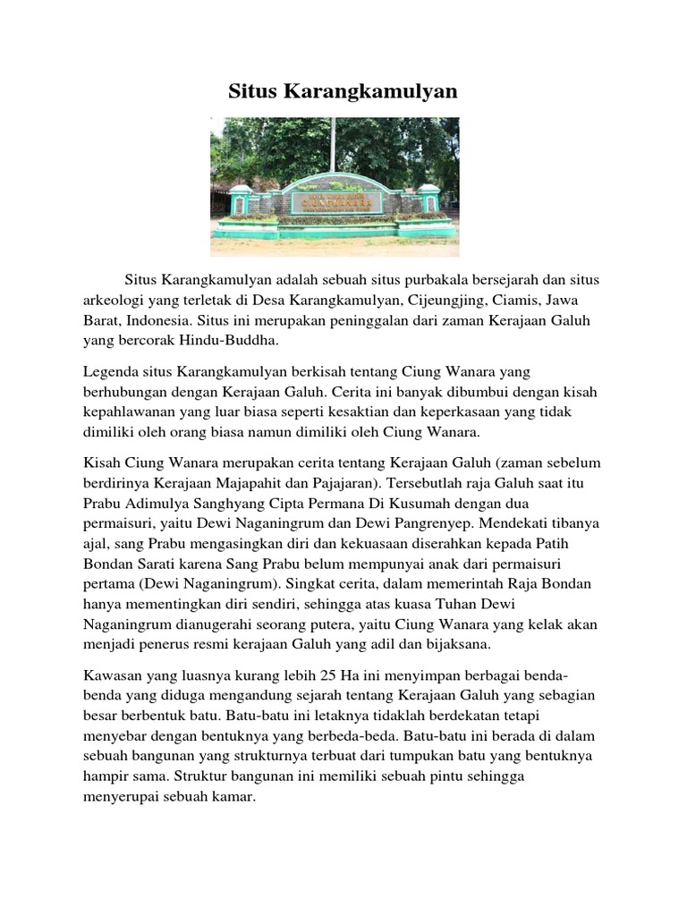 Situs Karangkamulyan | PDF