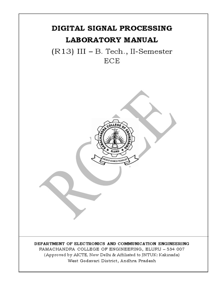 DSP Lab Manual 15-11-2016 PDF | PDF | Digital Signal Processor ...