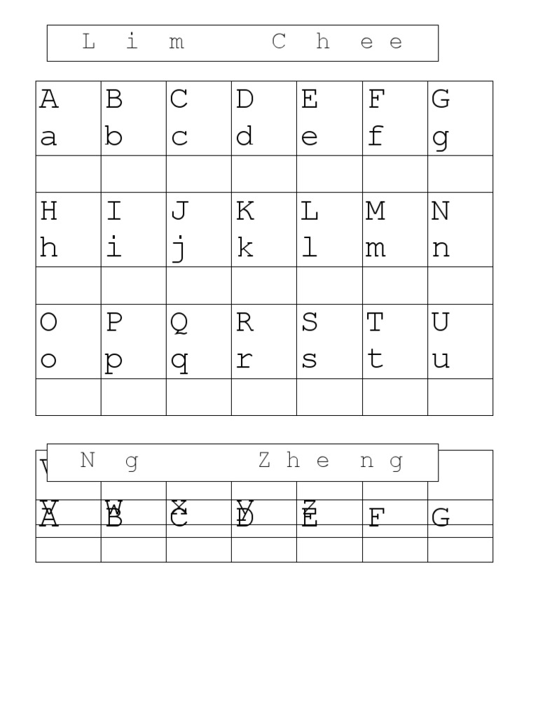 L I M C H Ee S H En: A A B B C C D D E e F F G G H H I I J J K K L L M ...
