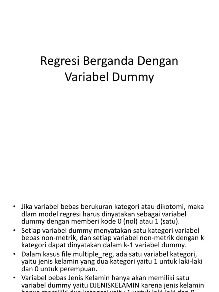 Ekonomi-Regresi Berganda Dengan Variabel Dummy | PDF